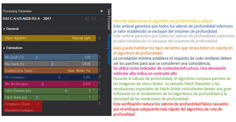 DataPlenoptic/ Parametros de procesamiento